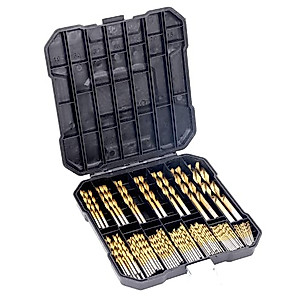 99 PCS Titanium Drill Bit Set, 118 Degree Tip High Speed Drill Bits Kit with Storage Case, Sizes from 1.5-10 MM for Steel, Aluminum, Copper, Soft Alloy Steel, Wood, Plastic