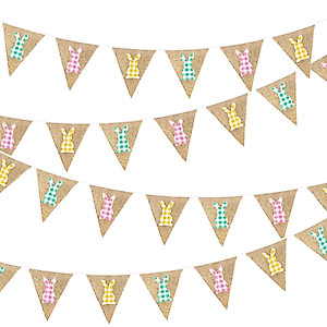 32Ft Pink Purple Yellow Printed Flowers Flora Pennant Banner Fabric Triangle Flag Bunting Garland for Easter Day Spring Summer Decor Birthday Party Wedding Home Outdoor Garden Hanging Decoration