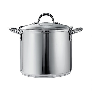 Tramontina Covered Stock Pot Stainless Steel 12qt, 80104/122DS