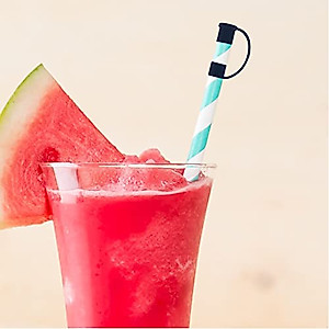 JpGdn 24pcs/pack 10mm Silicone Straw Tips Covers Cap Topper Black for 9-10mm Big large Wide Reusable or Stainless steel Straw or Stanley Cups Food Grade Dust-Proof Straw Plugs Home Kitchen Accessories