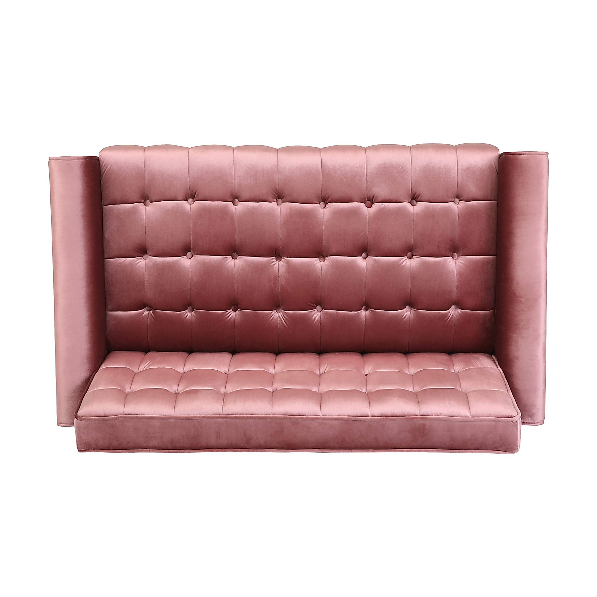 Christopher Knight Home Aubrie Tufted Velvet Loveseat Tipped Tapered Legs, Blush and Gold Finish