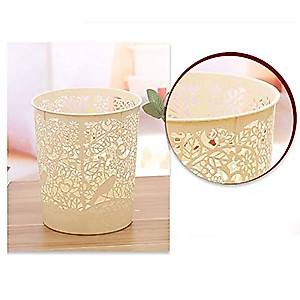 Daliuing Garbage Bin Hollow Trash can Swing Waste Basket for Kitchens, Home Offices, Kids Rooms