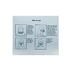 MAGID 3 Ply Disposable Face Mask with Adjustable Nose Bridge - Pack of 50 Masks - Breathable 3 Layer Face Mask Covers with Elastic String Earloops (MM005)