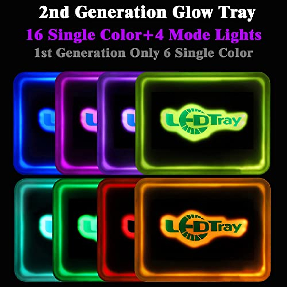 Led Rolling Tray-16 Colors Rechargeable-Usb C Fast Charging-Update-Light Up Glow Serving Tray Illuminate For Party,Bar (Glow tray(LED TRAY))