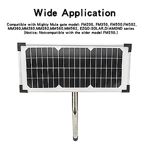 10 Watt Solar Panel Kit Compatible with Mighty Mule Automatic Gate Openers Replace# FM123