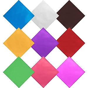 900 Pieces Chocolate Wrappers Candy Wrappers Aluminium Foil Packaging for Homemade Caramel and DIY Candies Decoration Square 4 x 4 Inches, 9 Colors