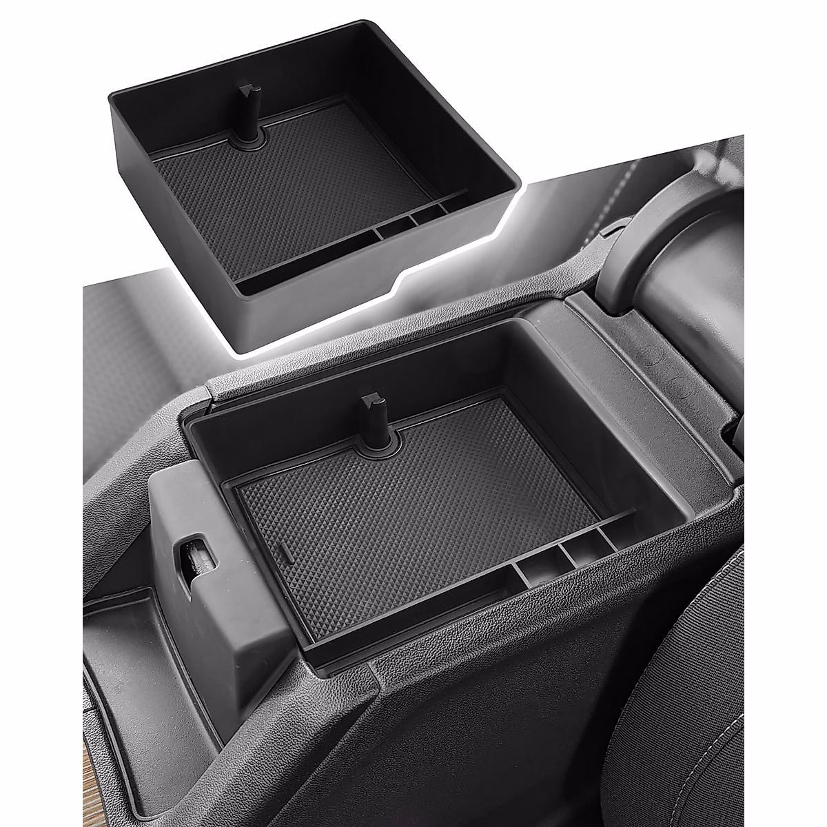 CDEFG Center Console Organizer Tray for GMC Acadia Accessories 2017-2023 (SLE/SLT/ AT4/ Denali) for Acadia 2023 2022 2021 2020 2019-2017 Armrest Storage Box Insert (Black)