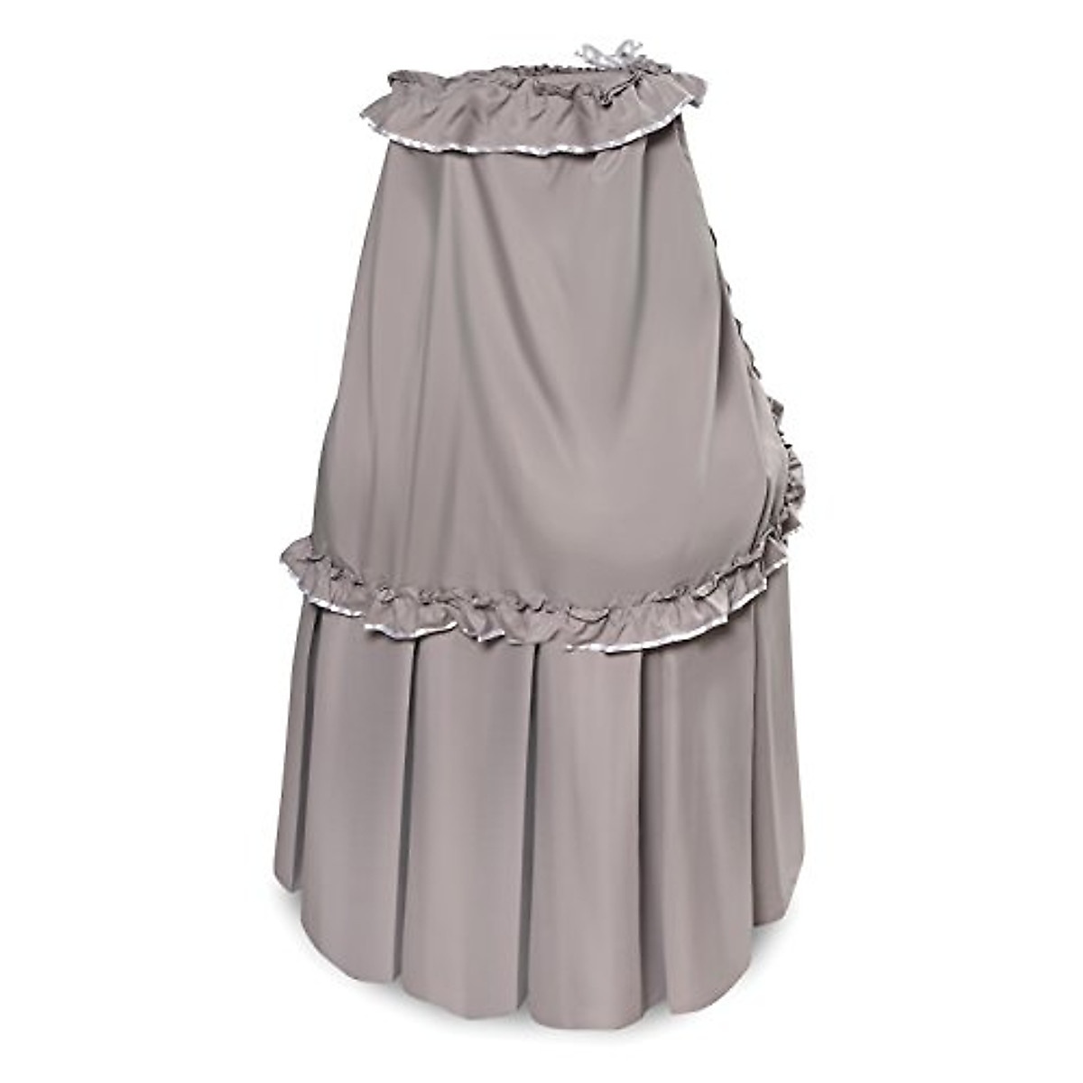 Empress Round Baby Bassinet with Bedding, Pad, and Storage