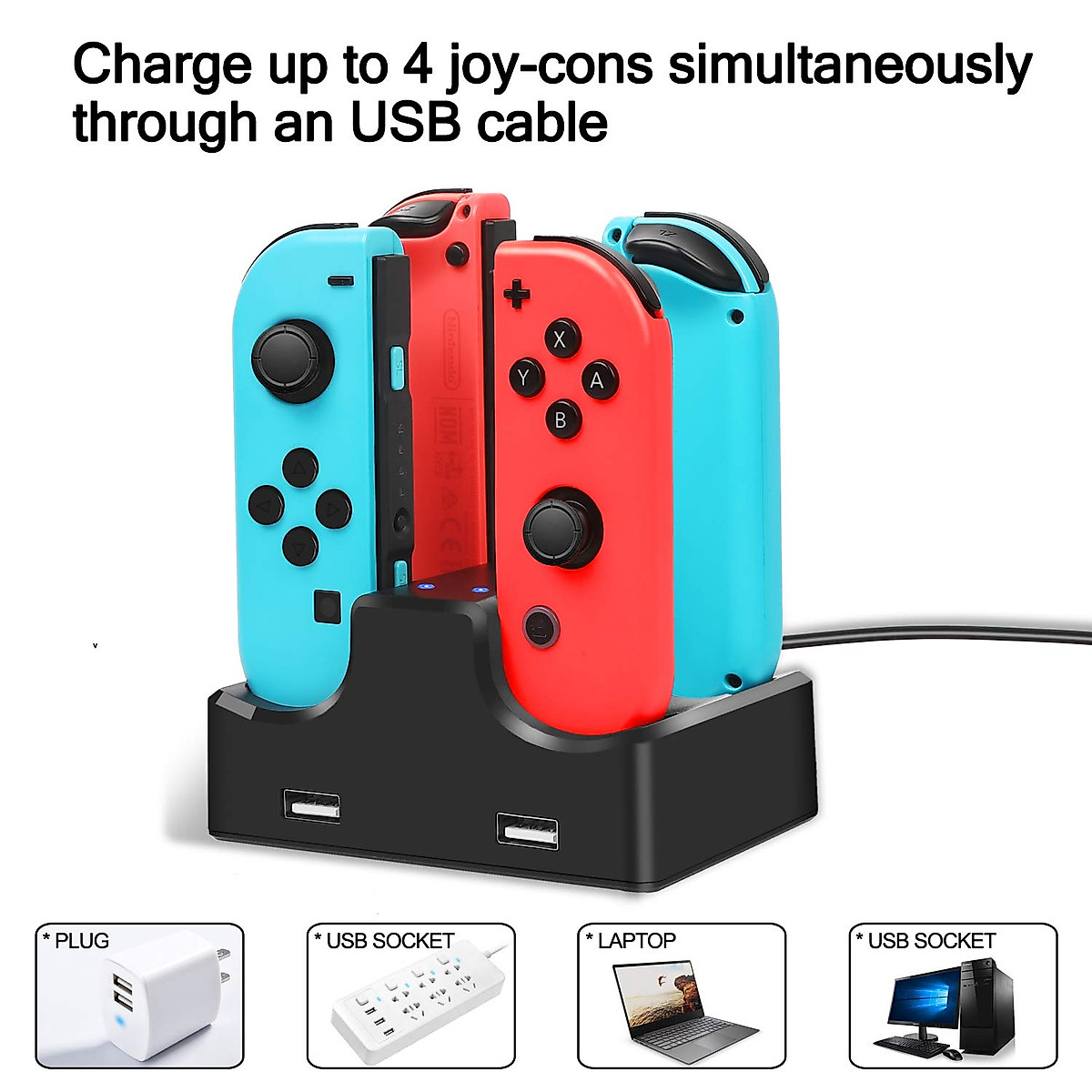 Switch Accessories Bundle for Nintendo Switch, Kit with Carrying Case, Screen Protector,Charging Dock,Compact Playstand,Protective Case,Game Case,Joystick Cap,Grip (16-in-1)