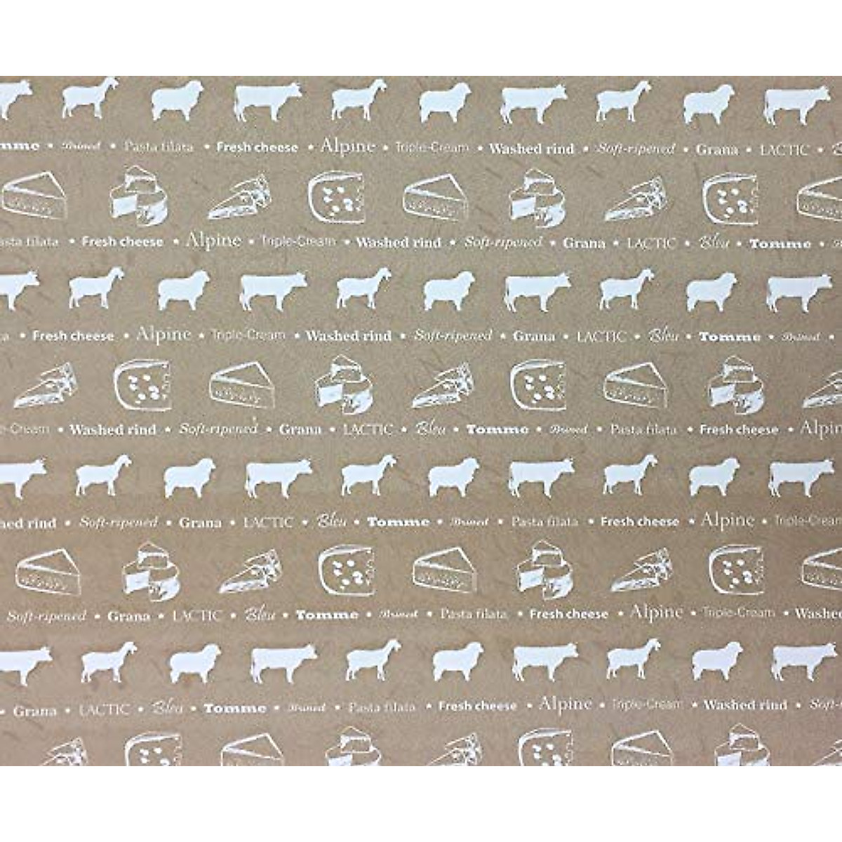 Disposable Cheese Board Paper, SET of 10, Cheeses and Animals on Beige Background, Perfect Cheese Board Accessories for Meat and Cheese Boards, Travel, Weddings