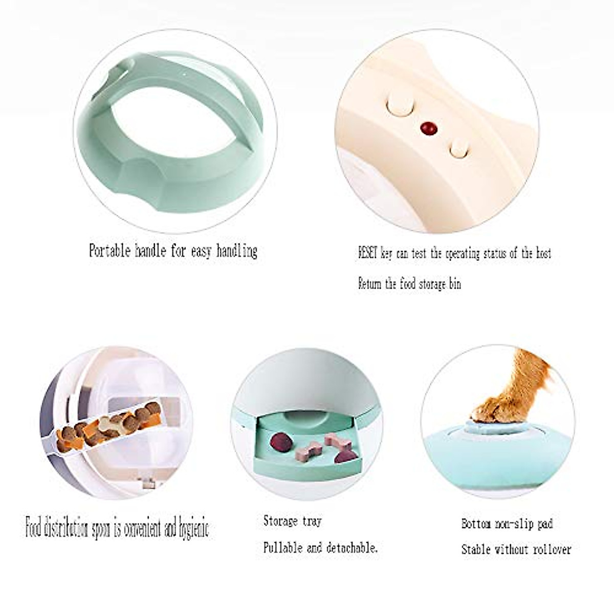 ZZK Smart Feeder Dog Button Portable Automatic Feeder ABS Smart Treasure Hunt Toy Suitable for Cats and Dogs