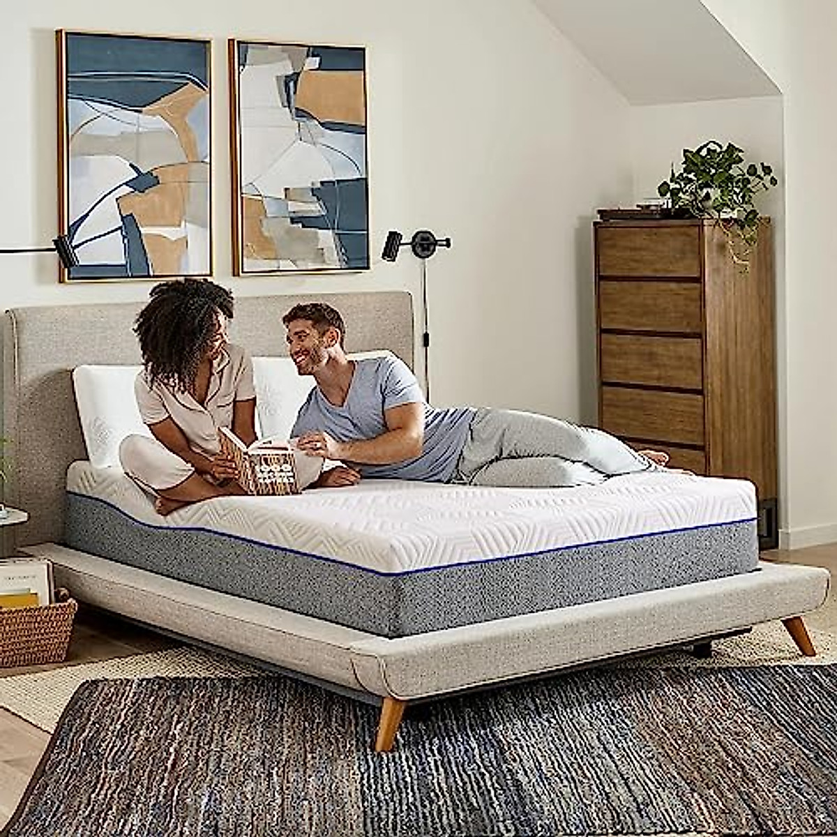 Airdown Queen Mattress,12 Inch Hybrid Mattress in a Box, Gel Memory Foam Mattress, Individually Wrapped Pocket Coils Innerspring Mattress for Motion Isolation,White