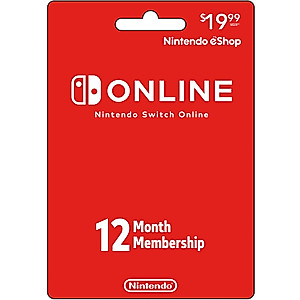 Nintendo Switch Online Gift Card $19.99