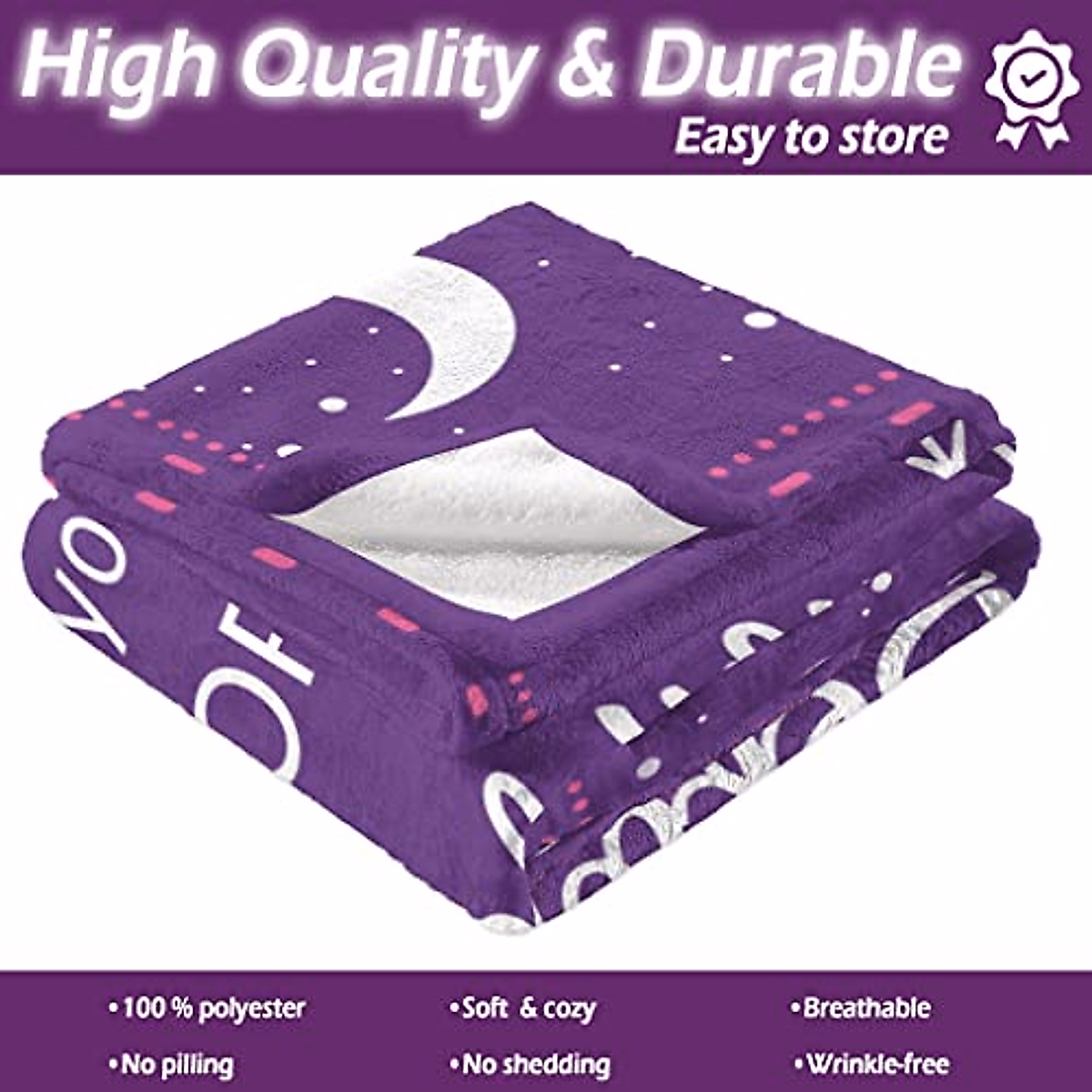 Ruifeihan 50th Birthday Gifts for Women 50"x60" Blanket, 50th Birthday Gift Ideas, 50 Birthday Gifts for Women, 50 Year Old Gifts for Women, 50th Birthday Decorations Women Throw Blankets