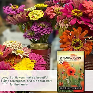 Sow Right Seeds - Oriental Poppy Seeds to Plant - Full Instructions for Planting and Growing a Beautiful Flower Garden; Non-GMO Heirloom Seeds; Wonderful Gardening Gift (1)