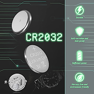 WindMax 100 Pieces CR2032 Batteries 3V Li-ion Lithium Battery Batteries CR2032 3V Coin Button Cell for LED Tea Light Candles, car Toys, car Smart Keys