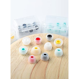 Keephifi Headphone Earpads KBEAR 07 Replacement Eartips(10 PCS/5 Pairs) Earbud Tips Silicone Ear Buds Tips Rubber Tips for 4.5mm -7mm Inner Nozzle for Earphones Headsets Monitors(S,Red)