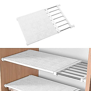 PATKAW Closet Shelf 1 Set Expandable Shelf Divider Separator Closet Tension Shelf Wardrobe Separator Racks for Closet, Wardrobe, Kitchen, Bookcase (3-90cm) Adjustable Locker Shelf