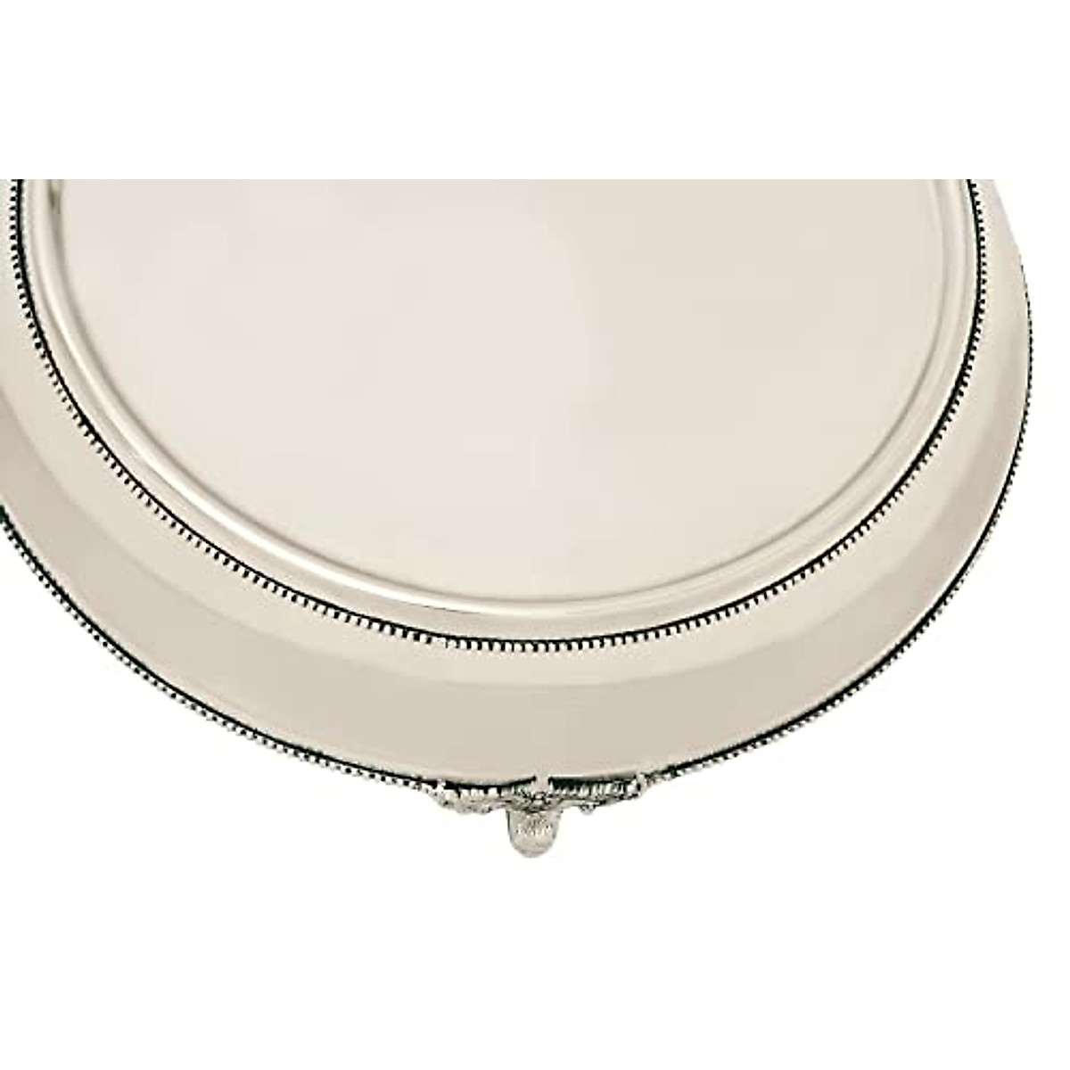 Deco 79 Traditional Stainless Steel Round Cake Stand, 18" x 18" x 4", Silver