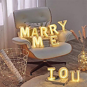 Light Up Marquee Letters Lights Letters Neon Signs,Wall Decor/Table Decor for Home Bar Christmas, Birthday Party, Valentinefs Day Words-Warm White Letters(C)