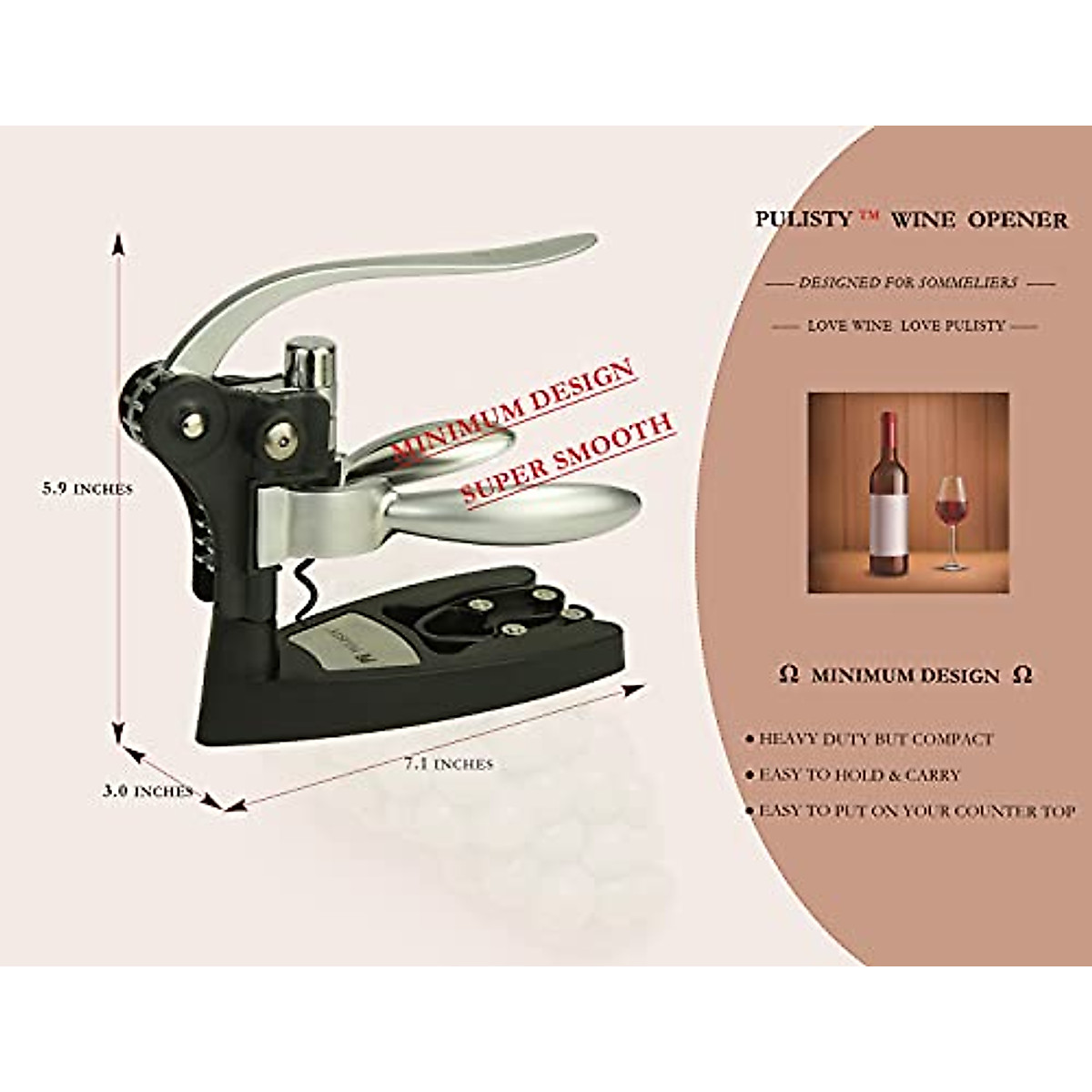 Pulisty Bunny Wine Bottle Opener Set With Stand (Silver or Gold),3 options+Bundles, Screwpull Wine Opener Set, Corkscrews for Wine Bottles, Wine Corkscrew Wine Opener, Easy Wine Opener Manual