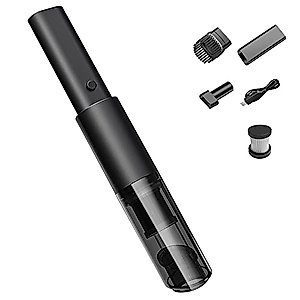 Wireless Handheld Vacuum Cleaner, 6000Pa High Suction Power, Portable Home and Car Accessories, Cordless Handheld Vac Cleaning Device, Ultra-Lightweight 0.8 lbs, Two Filters and Storage Bag, Black