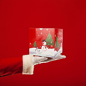 15 Pack Christmas Gift Boxes, Gift Boxes with Lids,Christmas Party Boxes with 3 Different Designs and Color,Christmas Boxes for Pastries, Candy, Holiday Bakery Treat and Party Favor 5 x 5 x 5 Inches