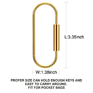 WILLBOND Brass Key Ring Gold Screw Lock Clip Key Ring Chain Durable Simple Brass Keychain Holder (Cylinder,4 Pieces)