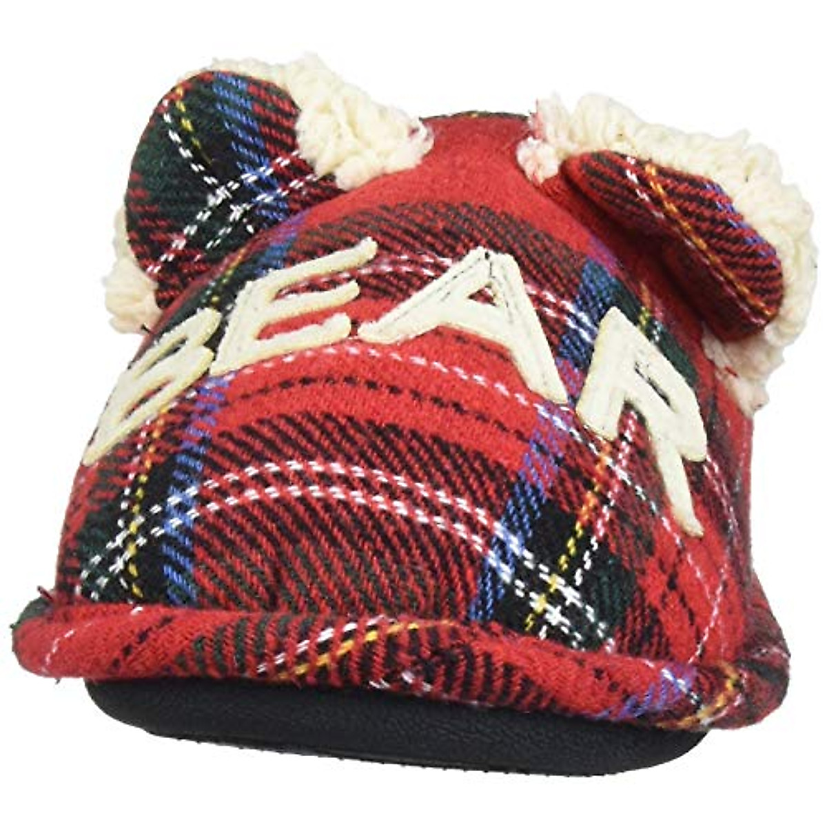 Dearfoams Kids Unisex Lil Bear Slipper, Big Bro Tartan Plaid, US 11-12 Toddler
