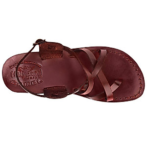 Holy Land Market Men/Women Biblical Jesus Leather Sandals/Slides From Jerusalem (Jesus Style IV)