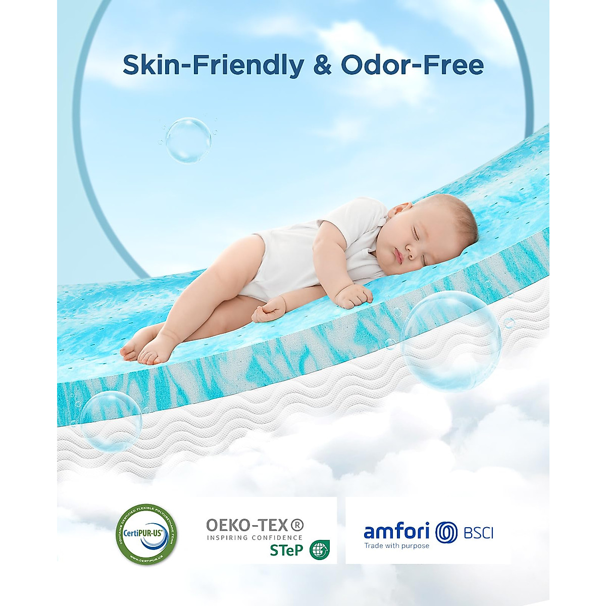 Dreamsmith 2-Inch Twin Size Memory Foam Mattress Topper, Cooling Gel Mattress Topper with Airflow Channels, Medium Softness & Ergonomic Support, CertiPUR-US & Oeko-TEX Certified