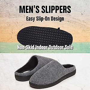 Lucky Brand Mens Microsuede Clog Slippers, Warm Fuzzy Rubber Sole Home Bedroom Slipper, Comfortable Indoor Outdoor House Shoes, Tan, Small