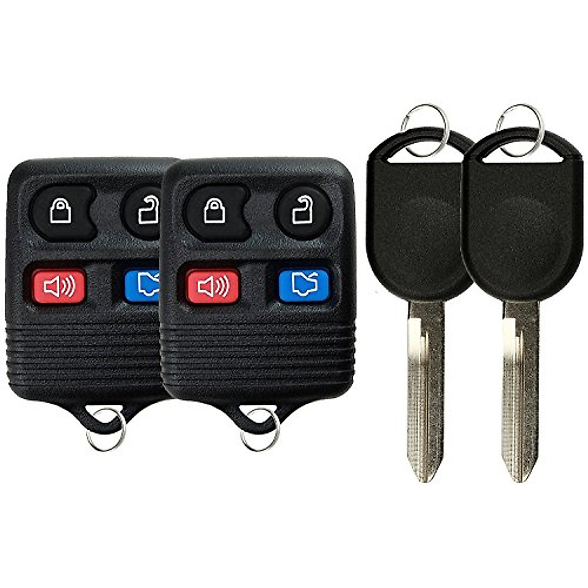 KeylessOption Keyless Entry Remote Control Fob Uncut Blank Car Ignition Key for CWTWB1U345, GQ43VT11T (Pack of 2)