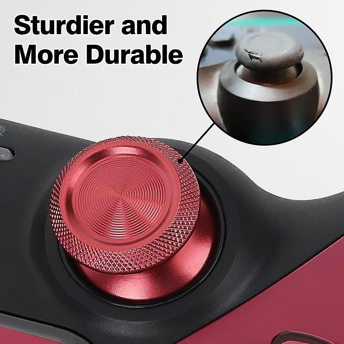 TOMSIN Metal Buttons Replacement Kit for PS5 Controller – Aluminum Thumbsticks & O X Square Triangle & Dpad Buttons Accessories Compatible with PlayStation 5 DS Controller (Red)