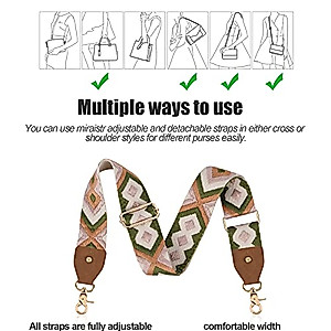 Embroidery Purse Straps for Women Crossbody Bags,Replacement Guitar Strap for Cross Body /Shoulder Bag,Wide Black Purse Strap for Handbags,Gym/Tote/Travel /Duffels Bag