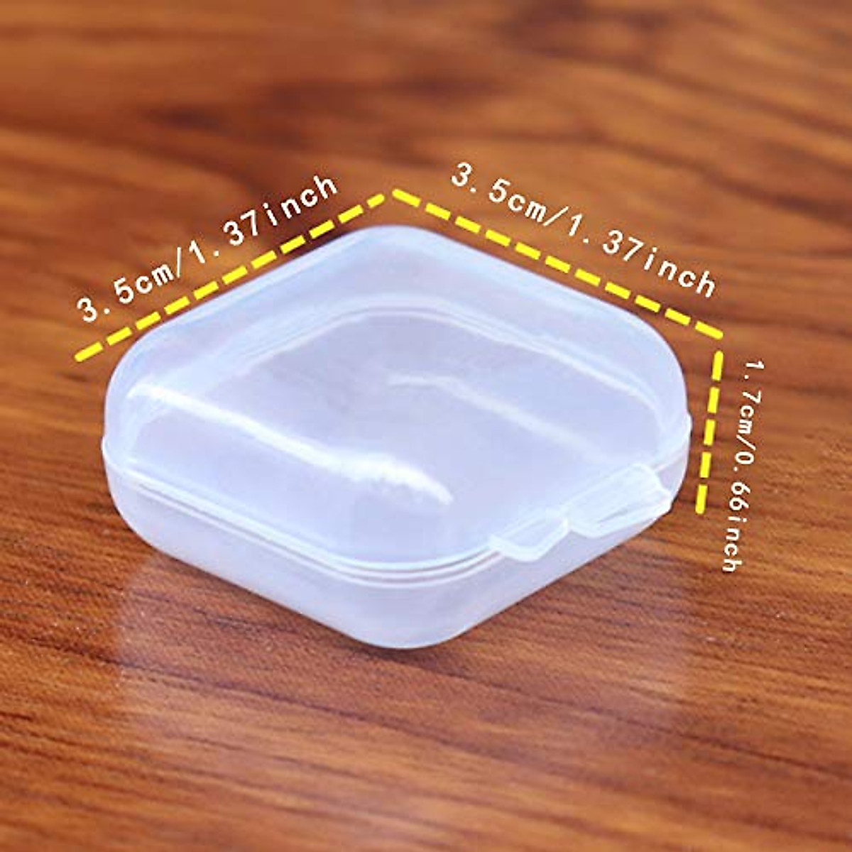 5 Packs Bead Organizer,Plastic Small Containers with Hinged Lid,Tray Box for Storage of Small Item,Crafts, Jewelry(3.5x3.5x1.7cm)