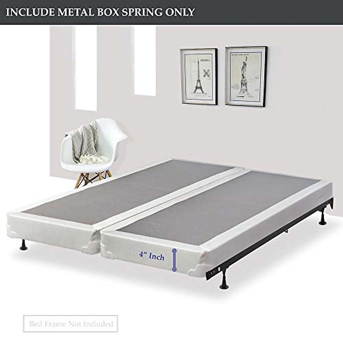 Spring Air Fully, 5" Assembled Semi Flex Box Spring for Mattress, King Size, Colletion