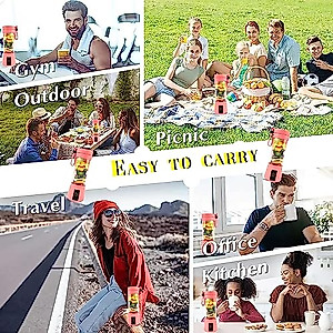 HERAVI'S Portable Blender with Brush, Rechargeable USB Blender, Smoothie Blender with 6 Blades Mini Blender for Kitchen, Home, Travel (Pink)