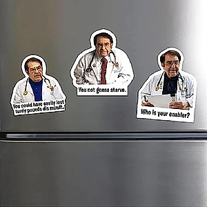 3pcs Dr. Now Kitchen Refrigerator Magnets,Dr. Nowzaradan Funny Refrigerator Magnet Diet Aid - You Not Gonna Starve, Kitchen Accessories