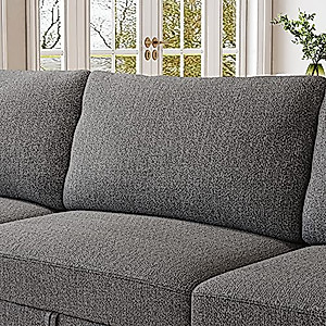 HONBAY 149'' Modular Sectional Sofa U Shaped Modular Couch with Storage Seats 7 Pieces Modular Sofa Deep Seat Modular Sectional Couch with Wide Chaise, Light Grey