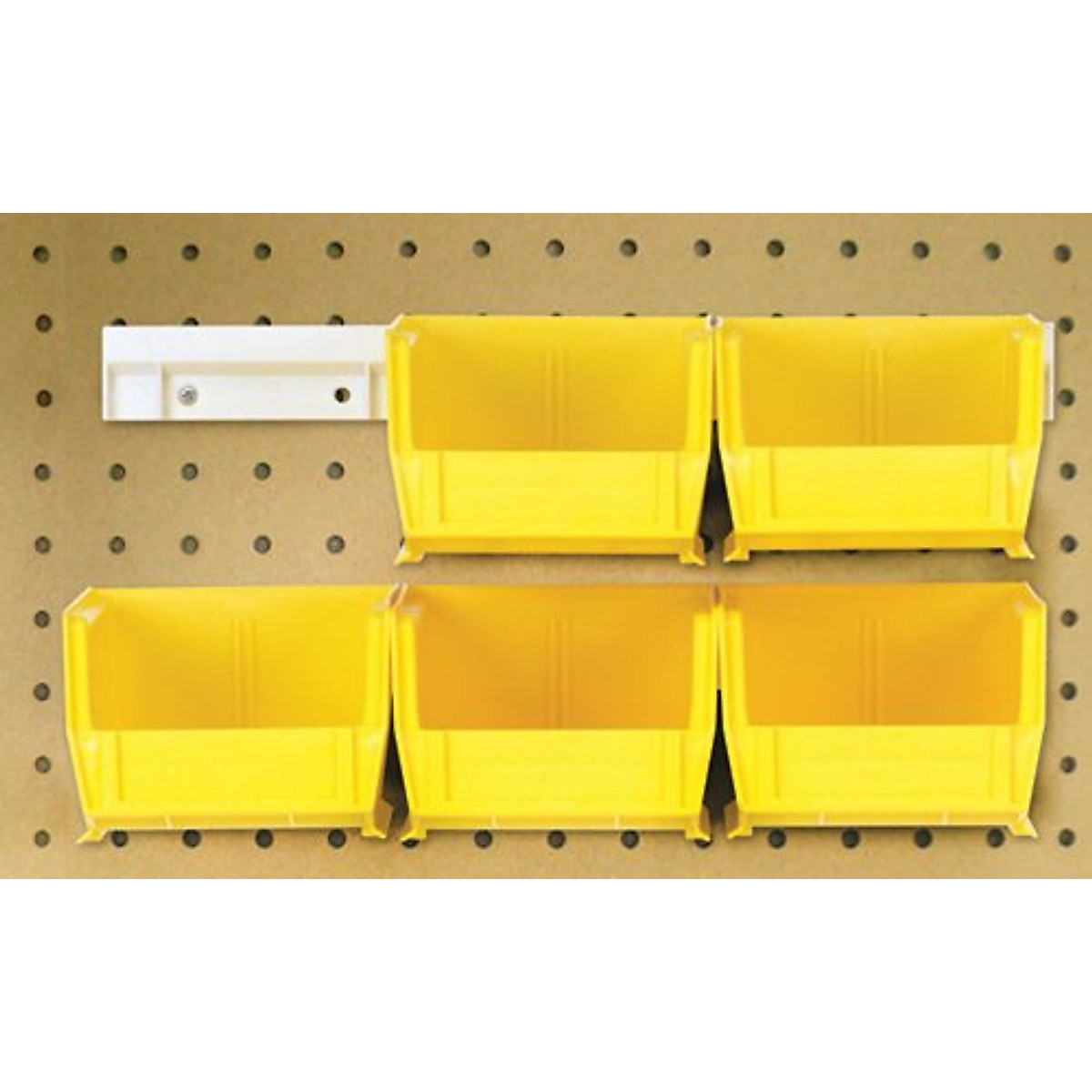 Quantum HNS220YL Hanging Rail System, 7-3/8-Inch Long by 4-1/8-Inch Wide by 3-Inch High, Yellow, Set of 6 bins and 2 rails