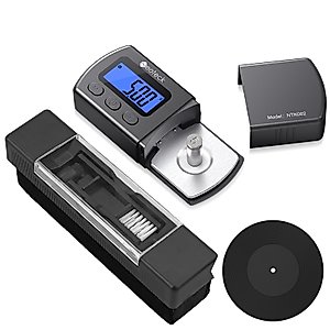 Neoteck Digital Turntable Stylus Force Scale Gauge + Vinyl Record Cleaner 0.01g/5.00g Blue LCD Backlight for Tonearm Phono Cartridge