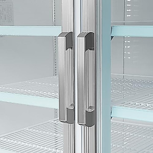 KoolMore MDF-2GD-45C-WH 53 in. Commercial Two Glass Door Display Upright Freezer Merchandiser in White 45 Cu. Ft