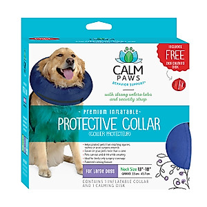 Calm Paws Behavior Support Protective Inflatable Collar Large w/Dog Calming Disc