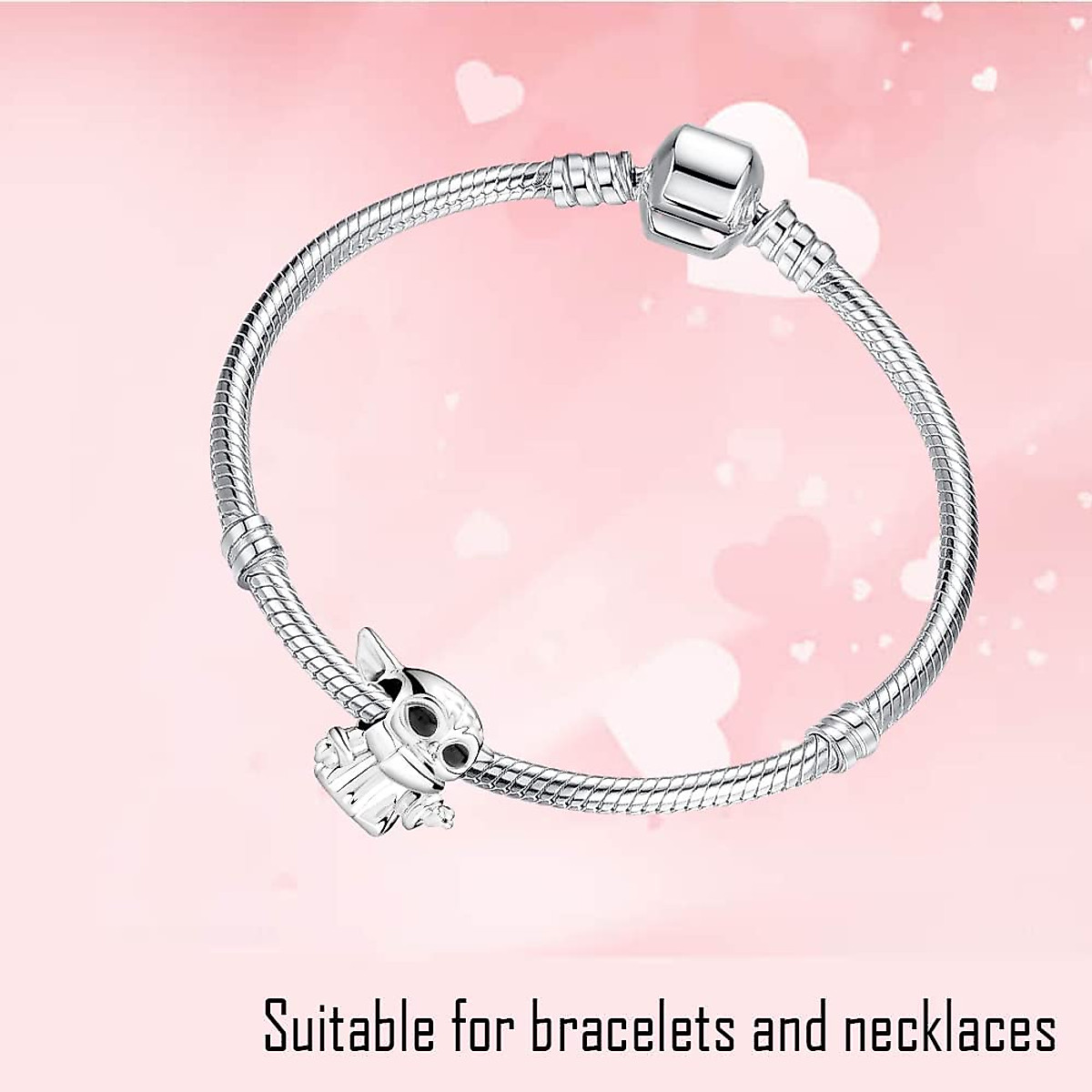 zhenliyin Zhenliyin S925 Sterling charms Silver Baby Yoda Master Star Wars Mandalorian Bead Bracelet child Cartoon Beaded Charm (1.yoda baby.)