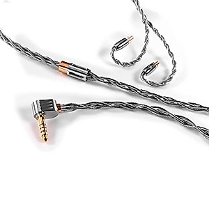 DD ddHiFi BC130A (Air Nyx) Silver Earphone Upgrade Cable with Shielding Layer, Available in 4.4mm L-Shape Plug and 2-Pin 0.78 Connector, Standard Length of 120cm