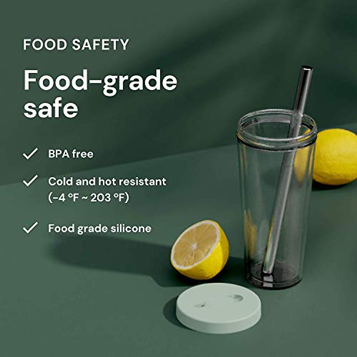 Reusable Boba Cup with Resealable Lid Plug - 17 Oz Double Wall Insulated | Smoothie Tumbler | Wide Stainless Steel Straw For Bubble Tea, Boba Pearls - White