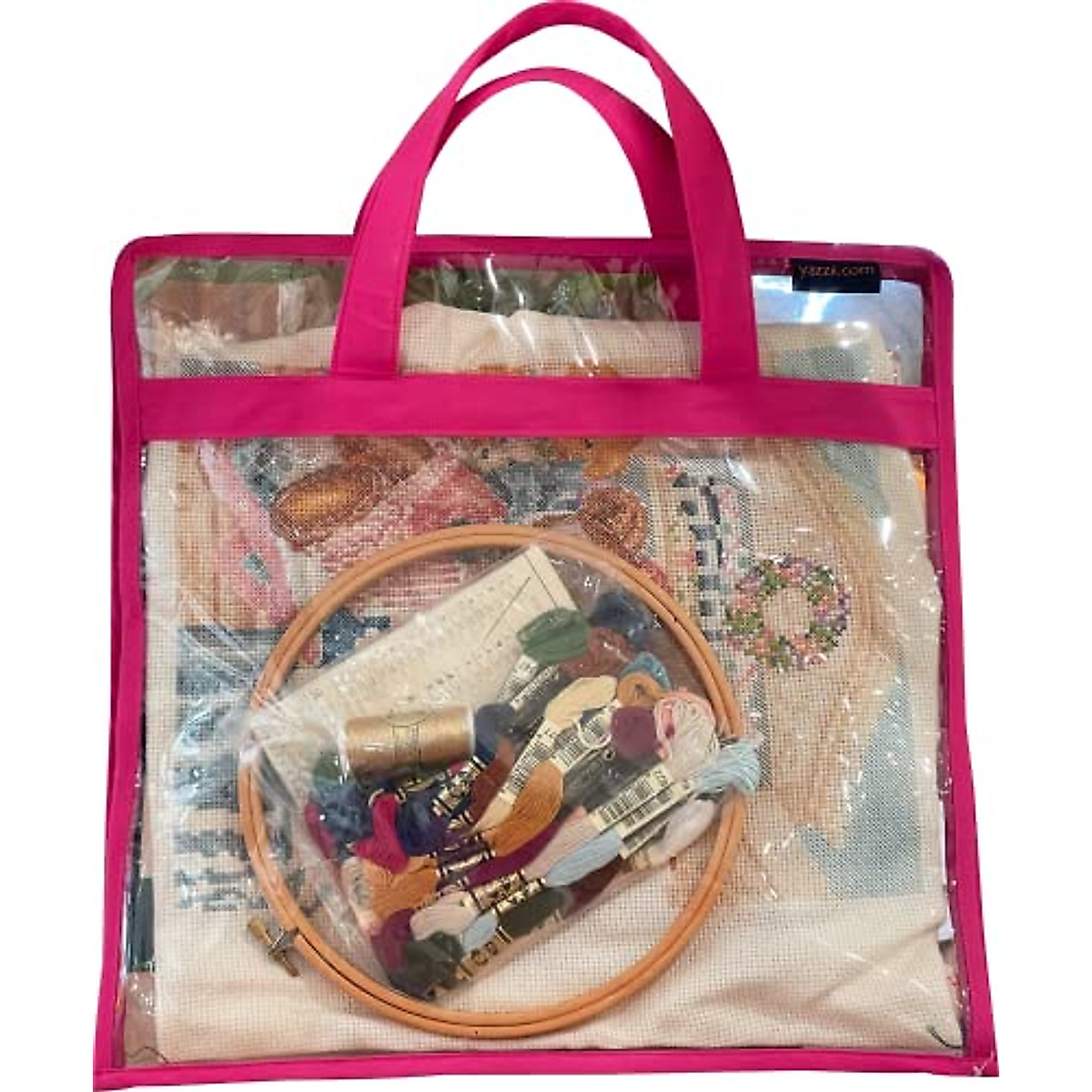 Yazzii Quilt Block Carry Case - Portable Storage Bag Organizer - Multipurpose Storage Organizer for Quilting, Patchwork, Embroidery, Needlework, Papercraft & Beading - Fuchsia Pink