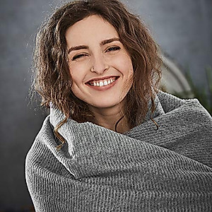 IBENA Simple Classic Solid Taupe Colored Throw Blanket Valencia