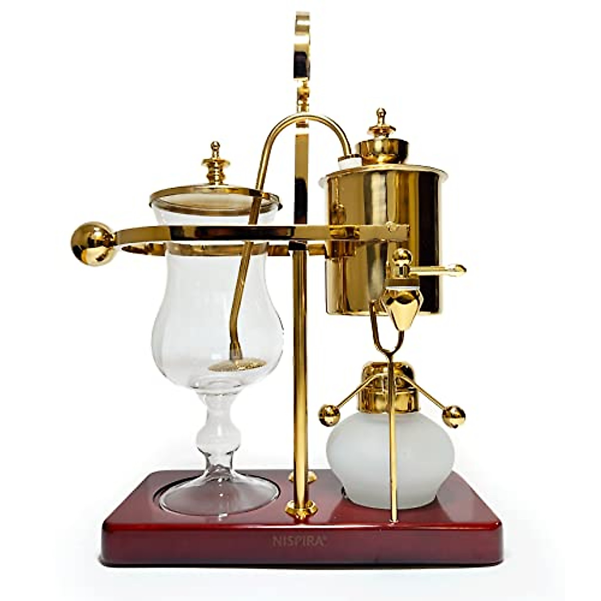 Nispira Belgium Royal Family Balance Syphon Unique Gravity Vintage Coffee Maker Vacuum Brewing System Gold 500 ml